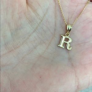 Element Shine | Jewelry | K Solid Gold Small Mini Initial Letter R ...